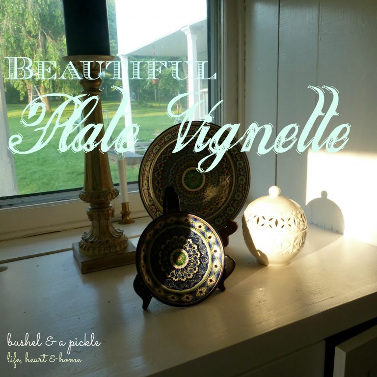 Beautiful Window Vignette - Bushel & a Pickle